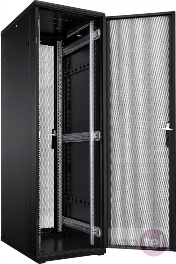 Szafa serwerowa 42U 600x1000 czarna (perforowane drzwi przód i tył) G3 ...